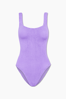HUNZA G Classic square neck one piece in lilac – Soleil Blue